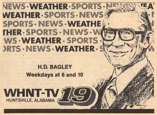 1978 WHNT HUNTSVILLE,ALABAMA TV NEWS AD ~ H.D. BAGLEY REPORTER | eBay