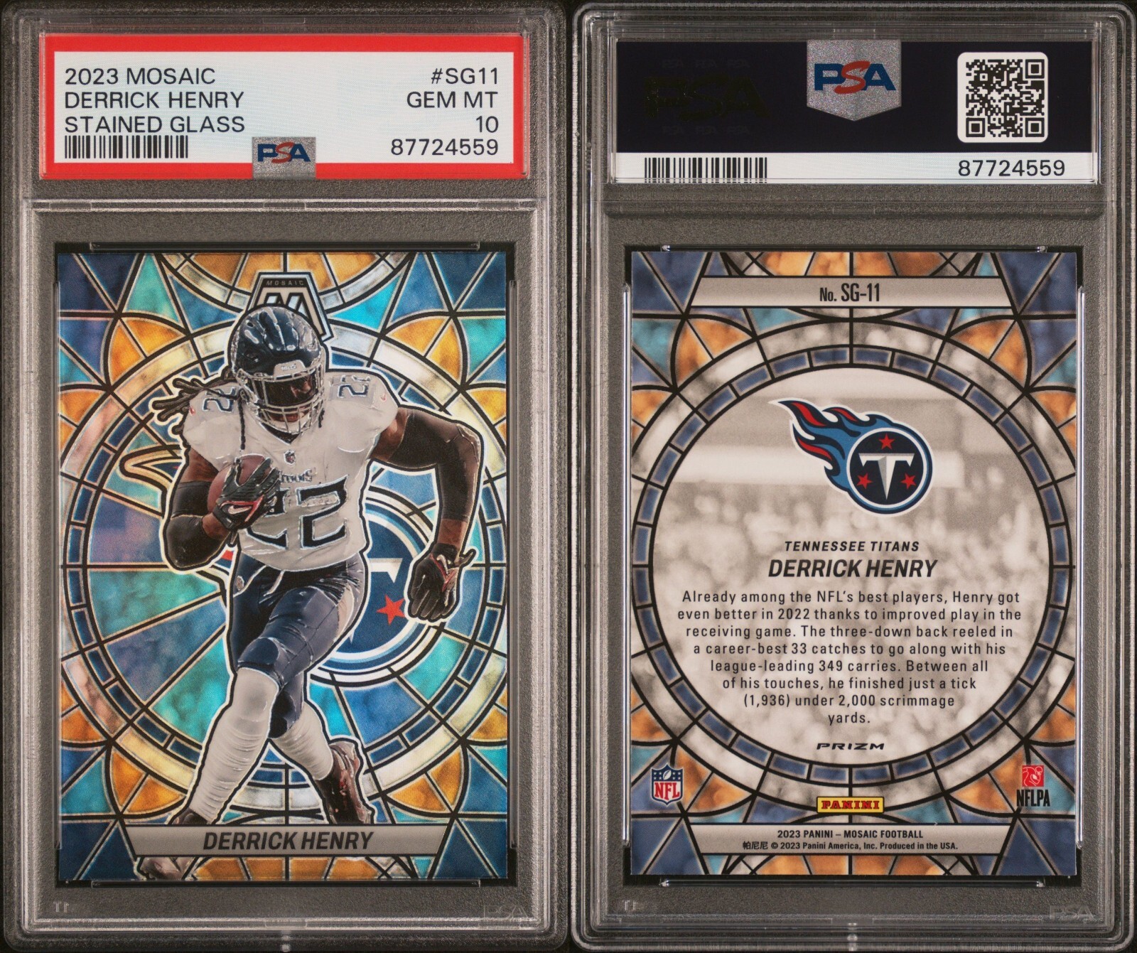 Derrick Henry 2023 Mosaic #SG-11 Stained Glass /(SSP) PSA 10 Price ...