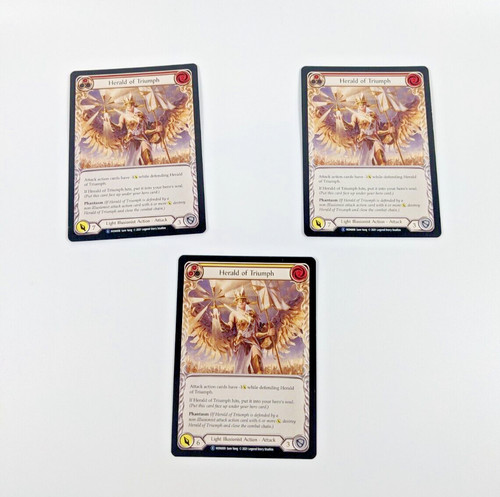 FLESH AND BLOOD FAB TCG Monarch HERALD OF TRIUMPH MON009 x1 MON008 x2 R ...