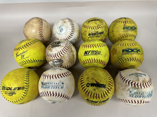 Lot of 12 USED 12" Softballs - Includes some Worth - FAST SHIPPING | eBay