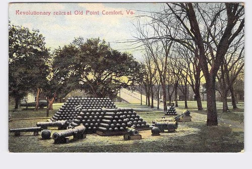 PPC Postcard VA Virginia Old Point Comfort Revolutionary Relics Cannons ...