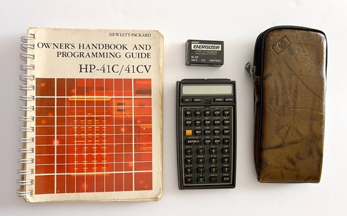 Hewlett Packard HP 41CV Calculator with Printed Overlay, HP Case and ...