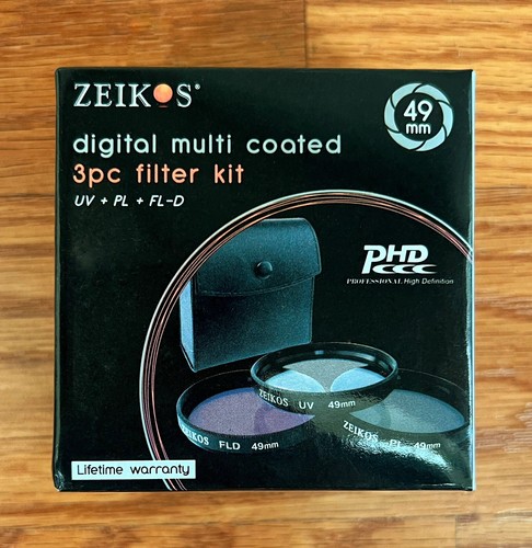 Zeikos 49mm Filter UV + PL + PL-D Kit and Leather Case SLR DSLR ZE-FLK49 846084031550| eBay