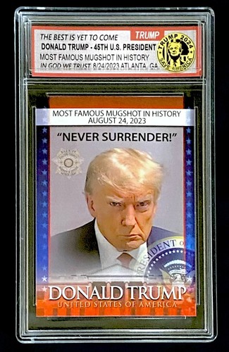 DONALD TRUMP GRADED MUGSHOT SLAB Trading Card 8/24/2023 Atlanta, GA ...