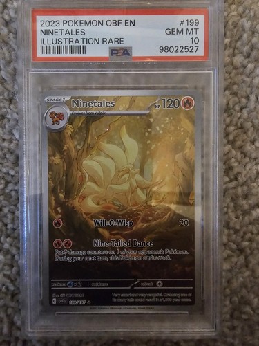 Pokemon TCG Ninetales Obsidian Flames Illustration Full Art 199/197 PSA ...