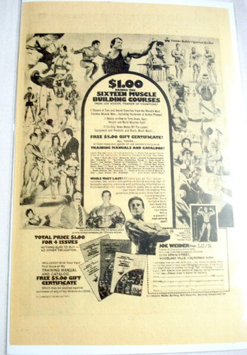 1976 Ad Joe Weider Sixteen Muscle Building Courses Arnold ...