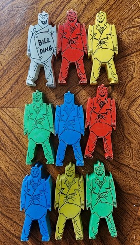 Vintage 1940’s 1950’s Bill Ding Stackable Wooden Toy Blocks Lot of 9 ...