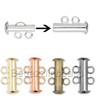 10 Multi Strand Slide Lock Tube Clasps w/Loop Rings for 3 Stranded ...
