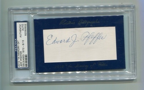 2010 HA In Memory Of - JEFF PFEFFER - Cut Autograph BROOKLYN DODGERS ...