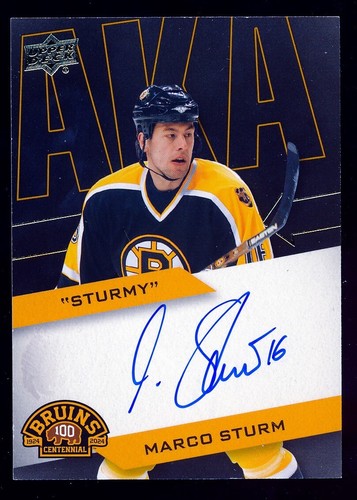 2023-24 UD Boston Bruins Centennial AKA Auto ''Sturmy'' Marco Sturm /49 ...