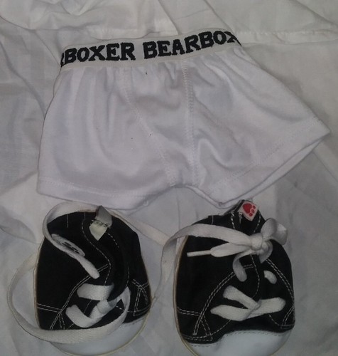 BUILD A BEAR JOE BOXER Bear Boxers Black / White Plus High Top Sneakers ...