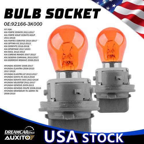 2x Front Turn Lamp Signal Bulb Light w/ For Socket KIA Forte Soul ...