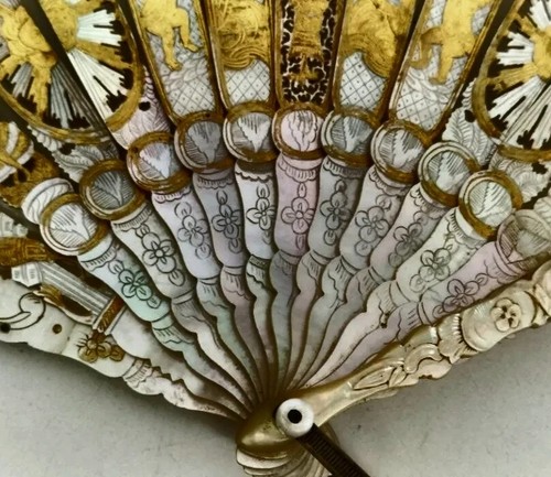 Fine Antique 18th Museum Quality French Mother of Pearl Brisee Hand Fan ...