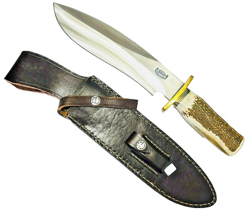 RBH CUSTOM KNIVES Fixed Blade SASQUATCH BOWIE KNIFE Bone stag Handle ...
