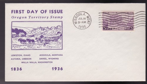 OREGON TERRITORY #783 US FIRST DAY COVER 1936, WASHINGTON SERVICE ...