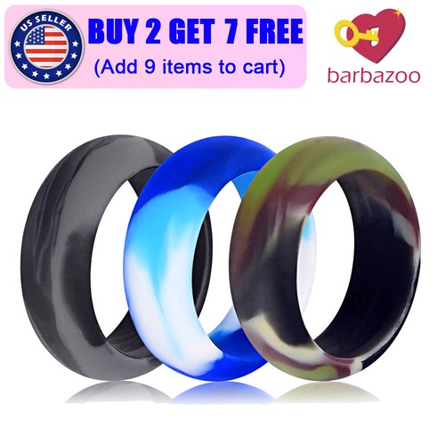 1PC Silicone Wedding Engagement Rings Breathable Rubber Bands Ring Wide ...