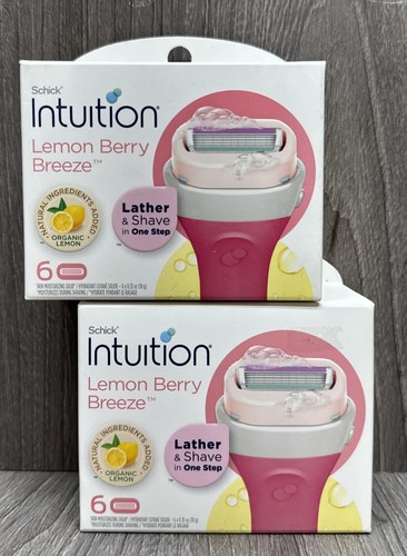 LOT OF 2 Schick Intuition Refill Lemon Berry Breeze 12 Razors for Women ...