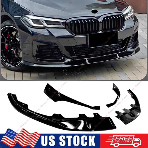 For 2021+ BMW G30 530i 540i M Sport M550i LCI MP Style Black Front Lip ...