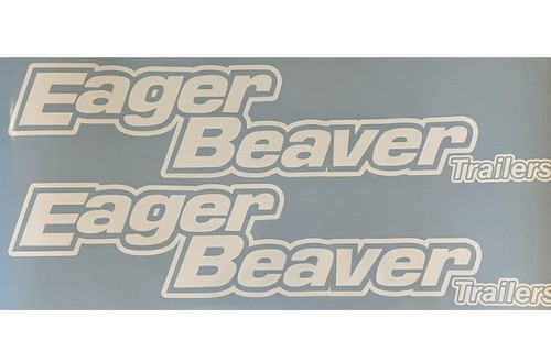 Eager Beaver Trailers Replacement Stickers 24”(Set Of 2) White Decals ...