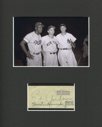 Sid Gordon New York Giants Signed Autograph Photo Displ Jackie Robinson ...