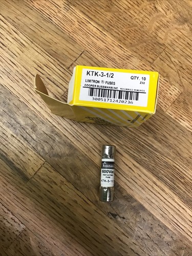 (ONE) BUSSMANN KTK-3 1/2 LIMITRON 3 1/2 AMP KTK 3 1/2 FUSE 600V NEW ...