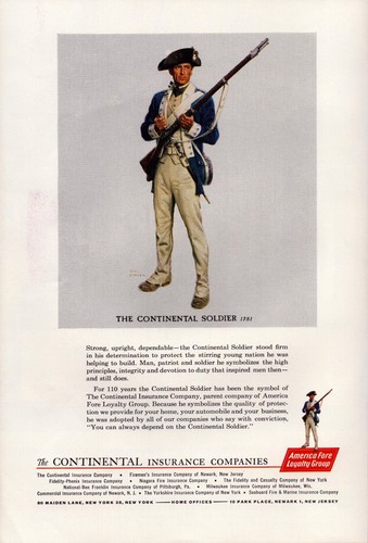 Continental Insurance Company Soldier Patriot Man 1962 Vintage Print Ad ...