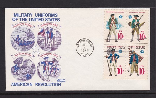 KAPPYSSTAMPS 5086 US FDC MILITARY UNIFORMS OF THE US JULY 4 1975 | eBay