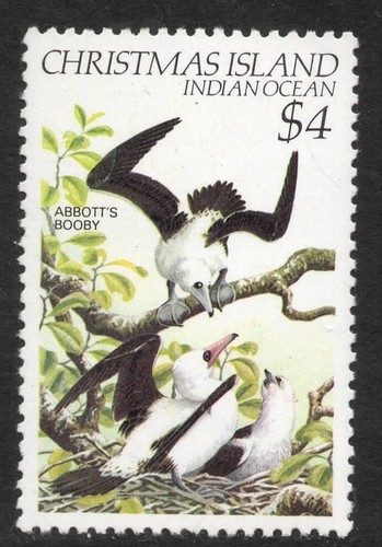 CHRISTMAS ISLAND 1982-83 BIRDS $4 " ABBOTT'S BOOBY " STAMP MNH. | eBay