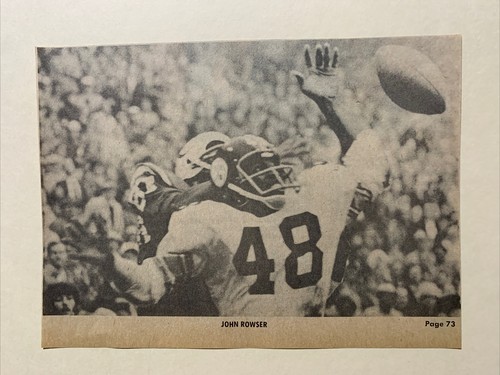 John Rowser Pittsburgh Steelers 1973 Gridiron YB Football Pictorial 5X7 ...