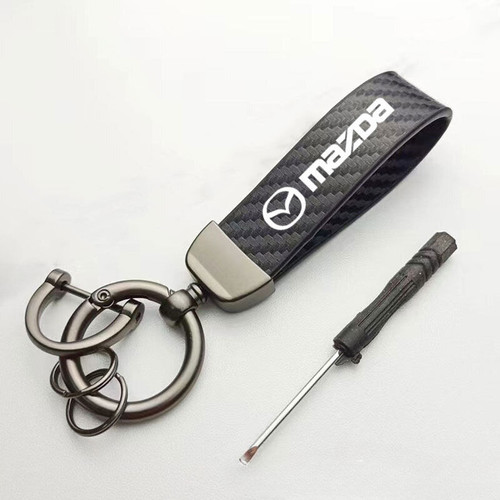 Carbon Fiber Mazda Key Chain Ring Keyfob for 3 6 CX-5 CX-7 RX-7 RX-8 MX ...