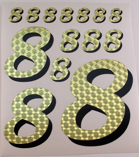 Racing Numbers Number 8 Decal Sticker Pack Gold Black for 1/8 1/10 RC ...