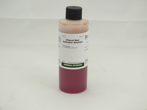 Phenol Red Solution, 0.1%, pH indicator 6.8 yellow to 8.4 red, 100 ml ...