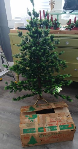 1961 Vintage Evergreen Polyethylene Christmas Tree In Good Condition with Box | eBay