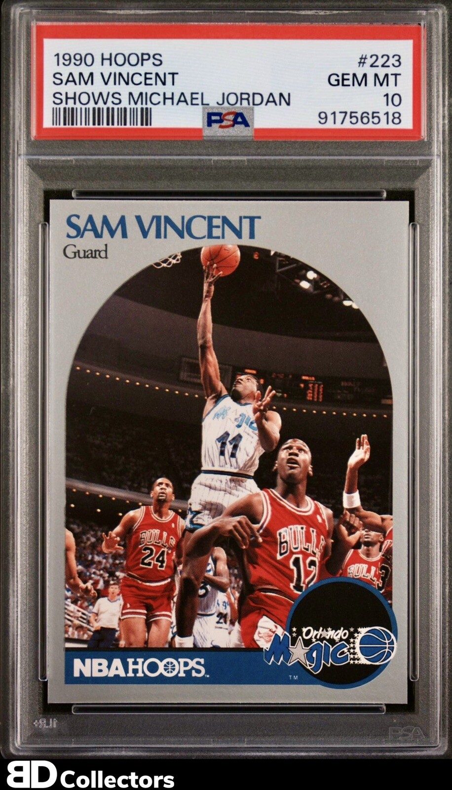 Sam Vincent 1990 Hoops #223 Base (Shows Michael Jordan Wearing #12 ...