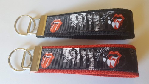 Rolling Stones inspired 6" Keychain Key Fob Wrist Strap Ring Rock Music ...