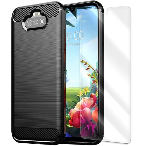 Explosion-proof Screen Protector& Carbon Fiber TPU Case for LG Risio 4 ...