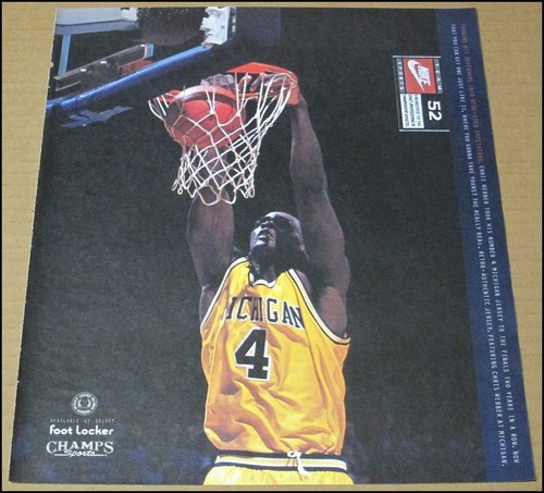 1994 Chris Webber Nike Michigan Wolverines Jersey Print Ad ...