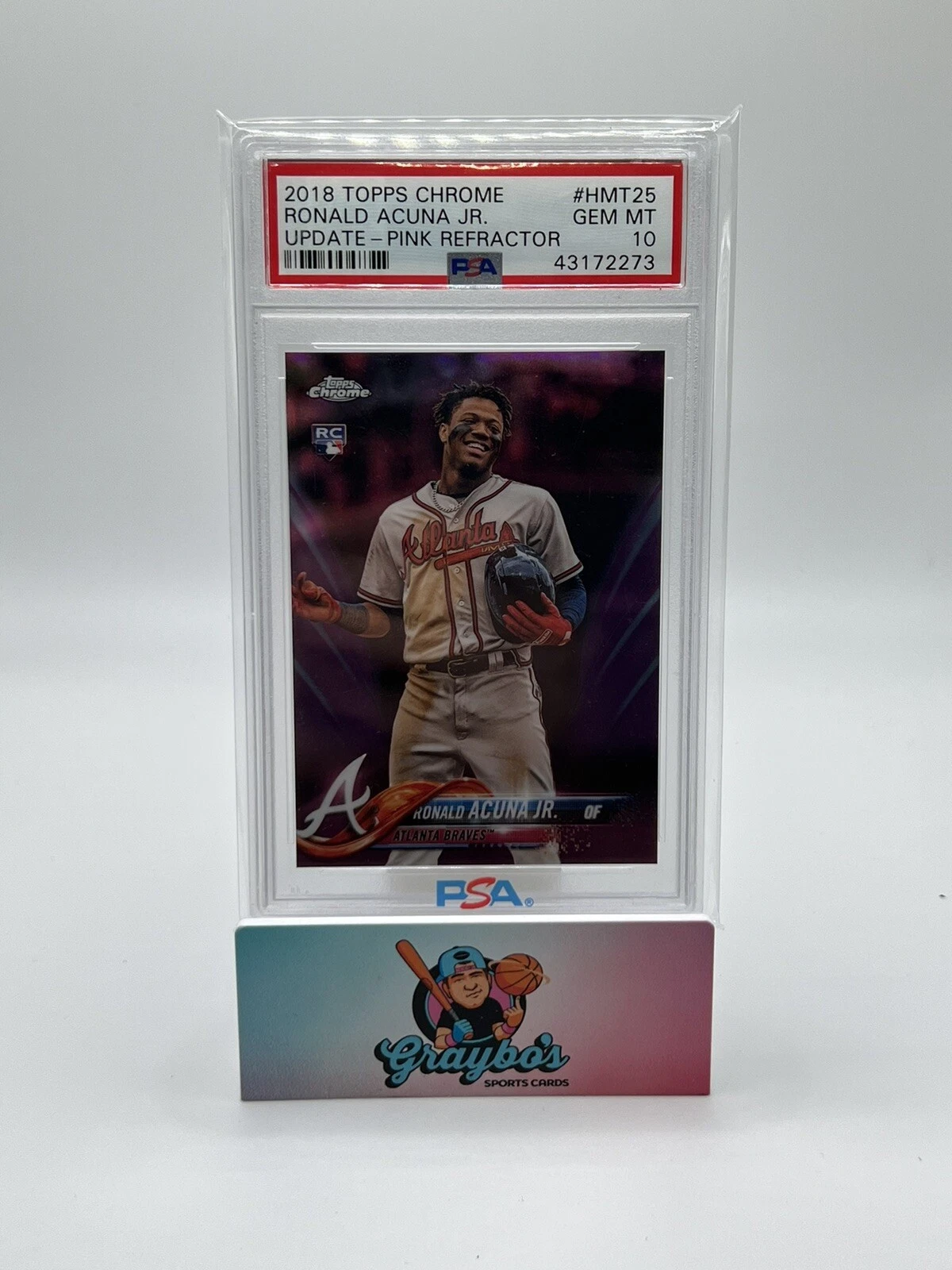 Ronald Acuna Jr. 2018 Topps Chrome Update #HMT25 Pink Refractor Price ...