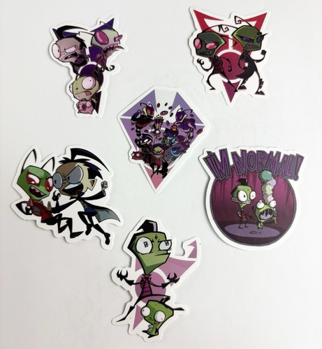 Set Of 6 Invader Zim Fan Art Alien Animated Cartoon TV Show Assorted ...