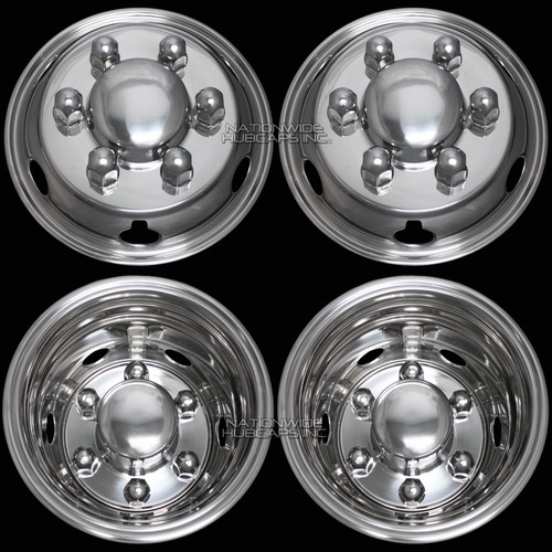 4 Isuzu NPR 1990-2025 Bolt On 16" 6 Lug Dual Wheel Simulators Dually ...