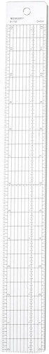 Westcott Grid Ruler with Metal Cutting Edge 1.5 x 12.5" Transparent B ...