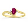 10k Yellow Gold Oval Ruby And Diamond Ring | eBay