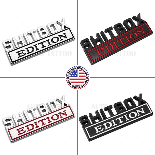 2Pcs ShitBox Edition 3D Car Truck Emblem Funny Badge Sticker Decal ...