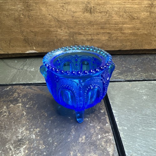 Boyd's Crystal Art Glass Degenhart GYPSY POT TOOTHPICK Holder BLUE with ...
