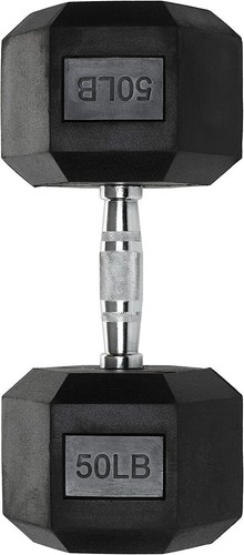 50 lb Rubber Coated Hex Dumbbell Hand Weight, 50 Pounds | eBay
