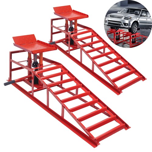2 Pack Auto Car Truck Service Ramps Hydraulic Lift 11000lbs Low Profile ...