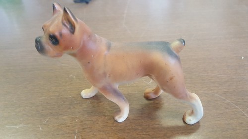 Unmarked Boxer Dog Bisque Figure Figurine SC | eBay