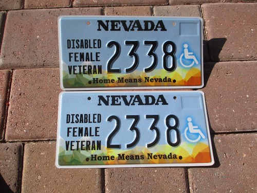 Nevada Disabled Female Veteran license plate pair # 2338 | eBay