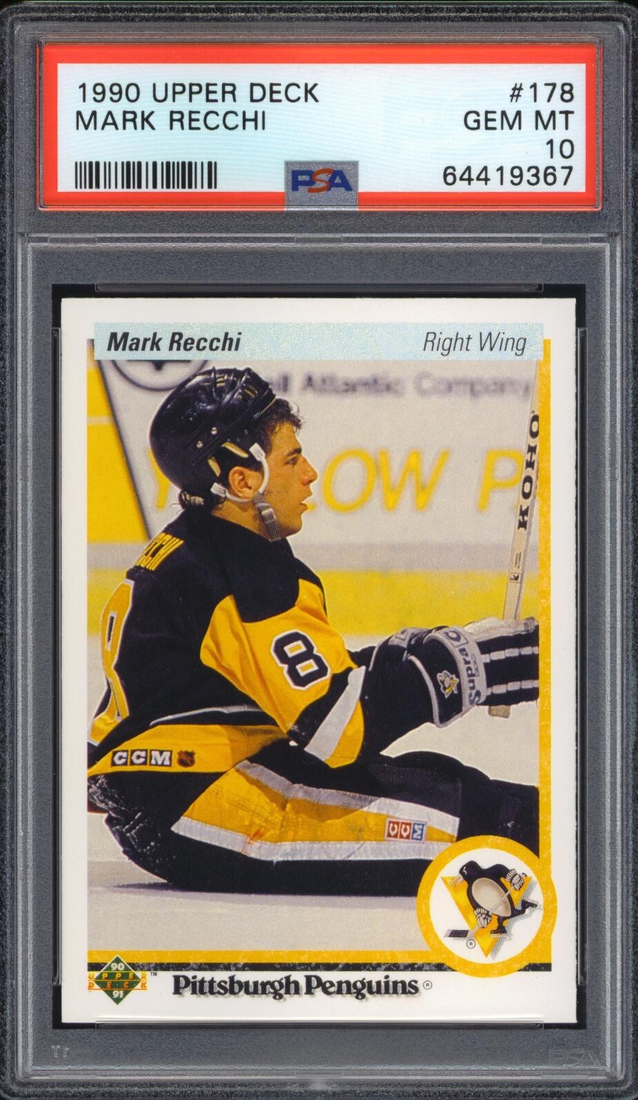Mark Recchi 1990 Upper Deck #178 Base PSA 10 Price Guide - Sports Card ...