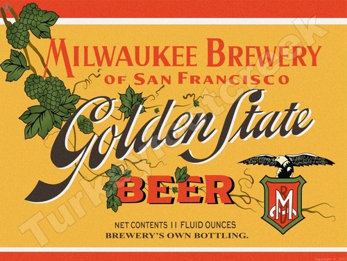 Golden State Beer Label 9" x 12" Metal Sign | eBay